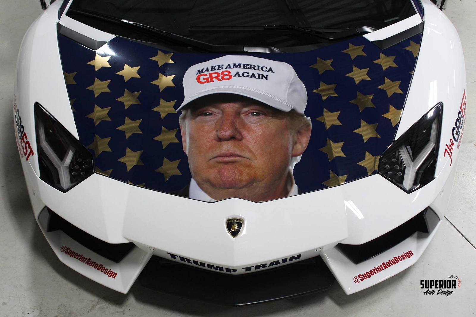 Une Lamborghini Aventador à l’effigie de Donald Trump aux Etats-Unis