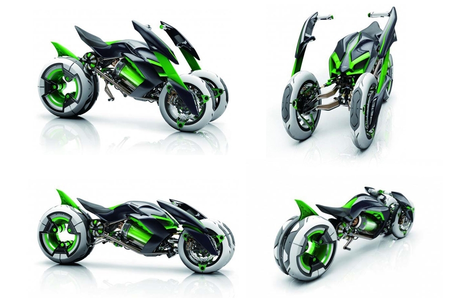 Une Kawasaki à 4 roues en préparation