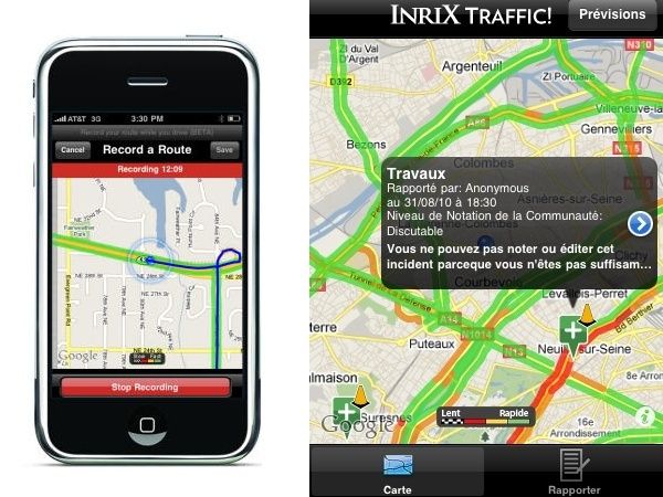 INRIX Traffic! une application d'info trafic gratuit sur iPhone et Android