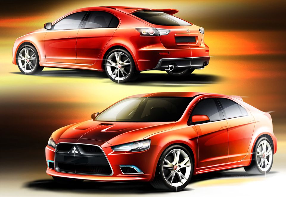 Premiers dessins pour la Mitsubishi Lancer Sportback